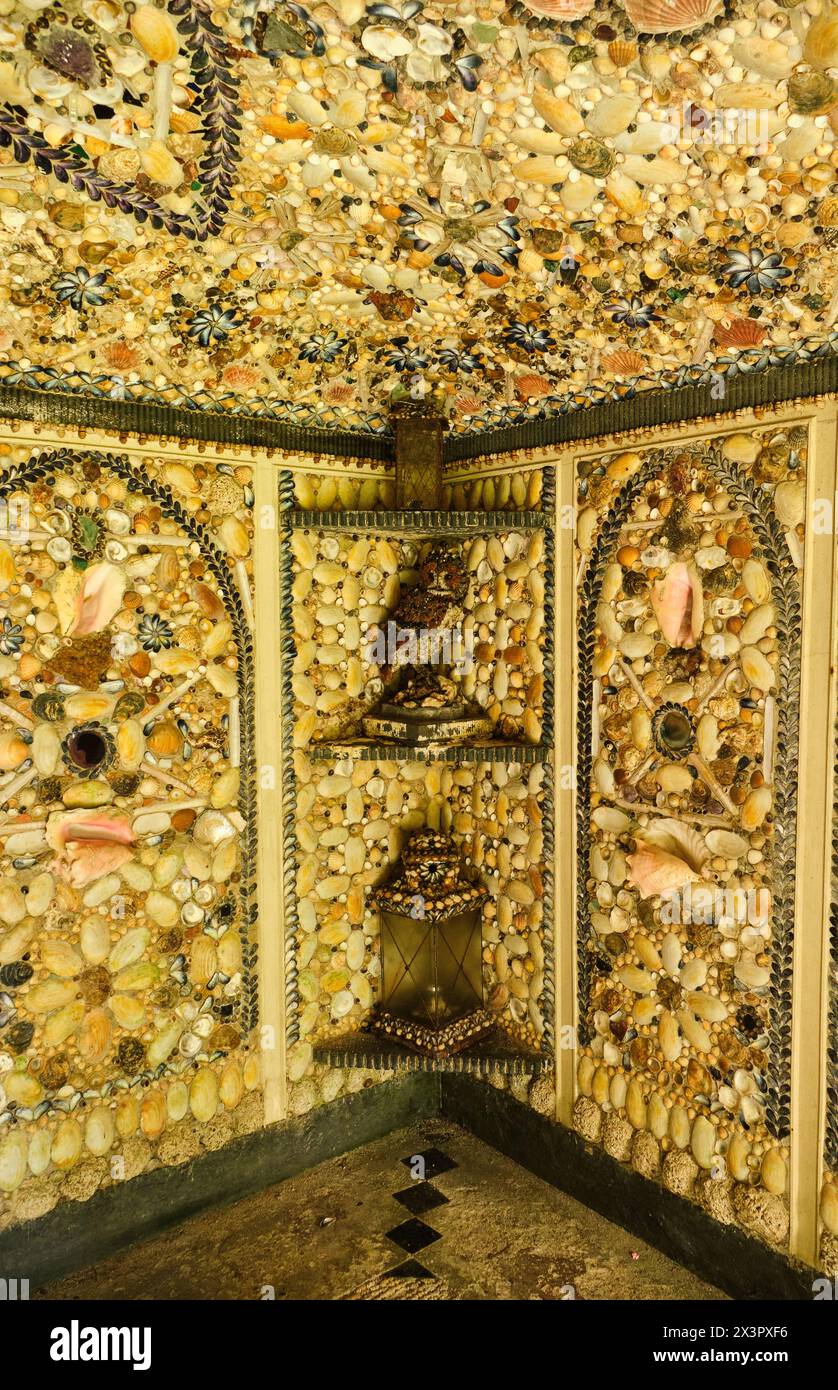 Interior of the Shell House Grotto at Cilwendeg, Boncath, Pembrokeshire ...