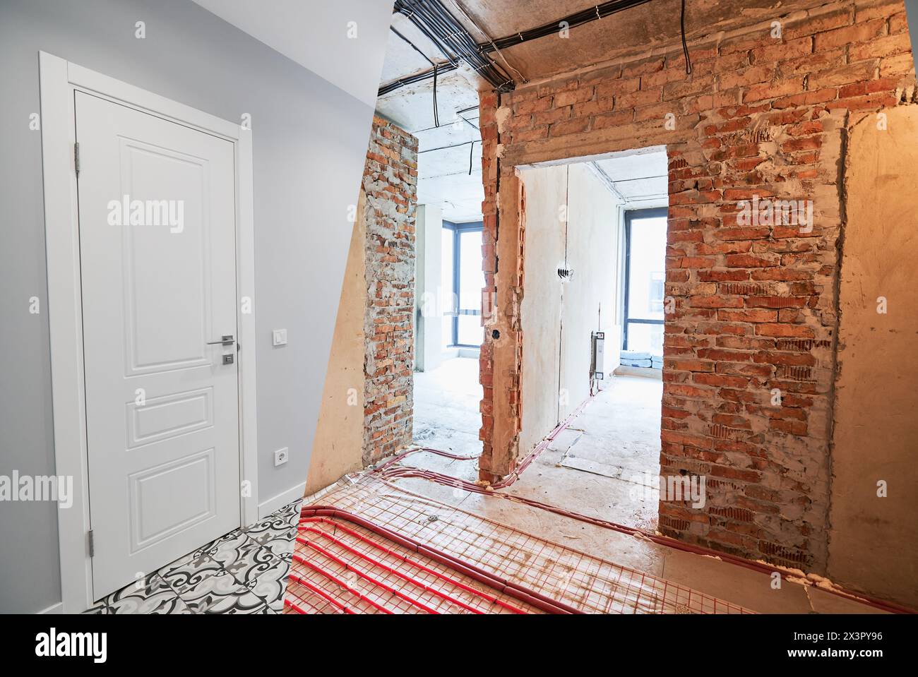 Comparison of old apartment before restoration and new renovated flat ...