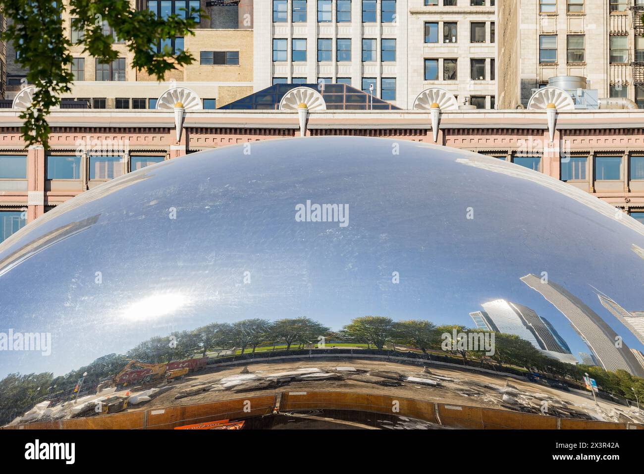 Chicago, OCT 3 2023 - Sunny view of Cloud Gate at Millennium Park ...