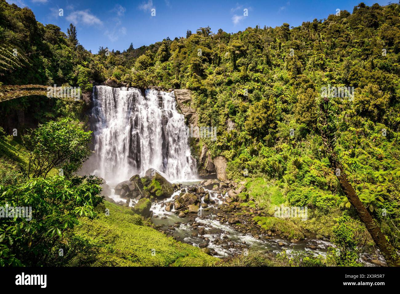 Marokopa Falls, Waitomo Dsitrict, Waikato Region, New Zealand Stock ...