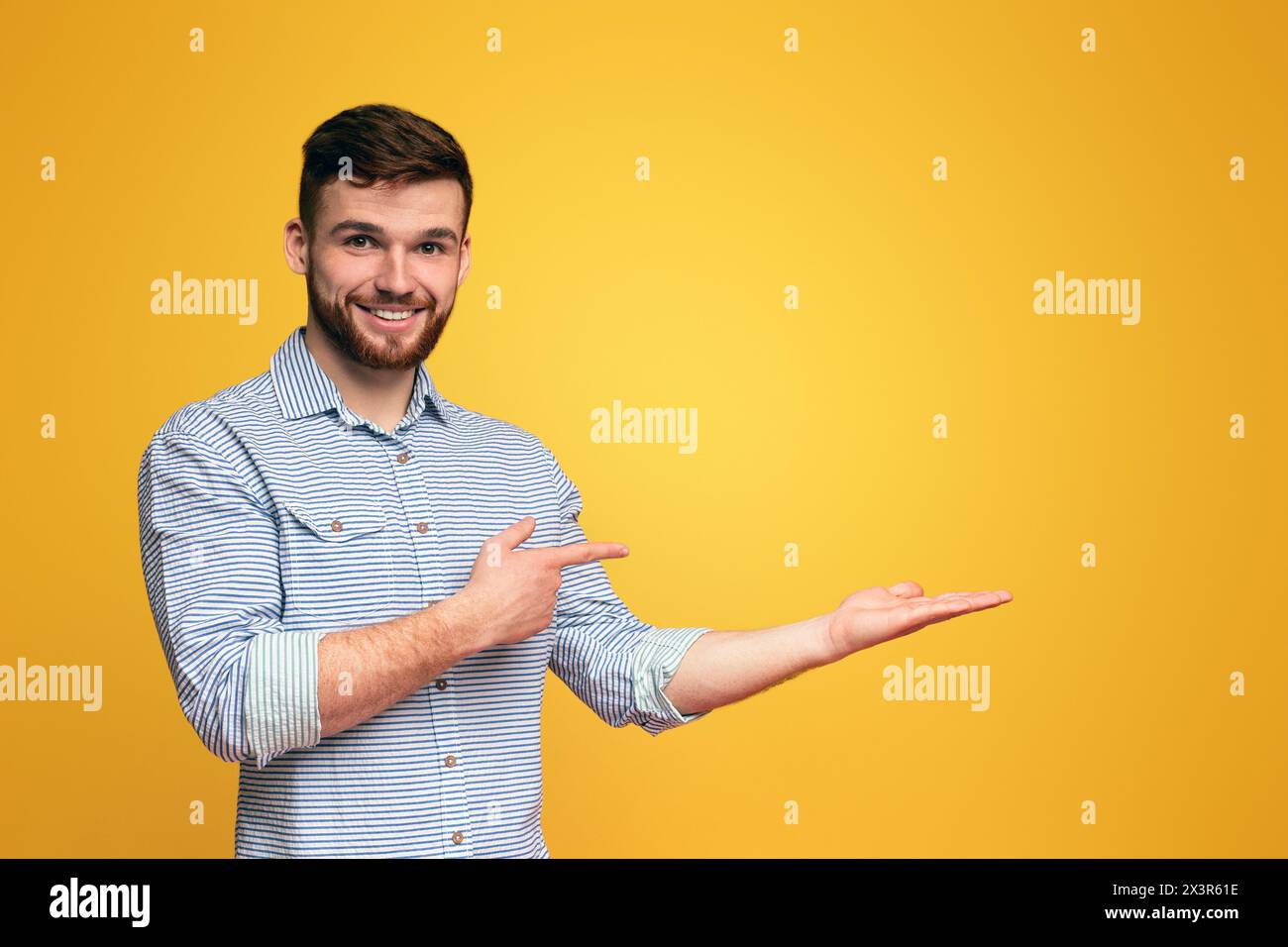 Man Holding Out His Hands Stock Photo - Alamy