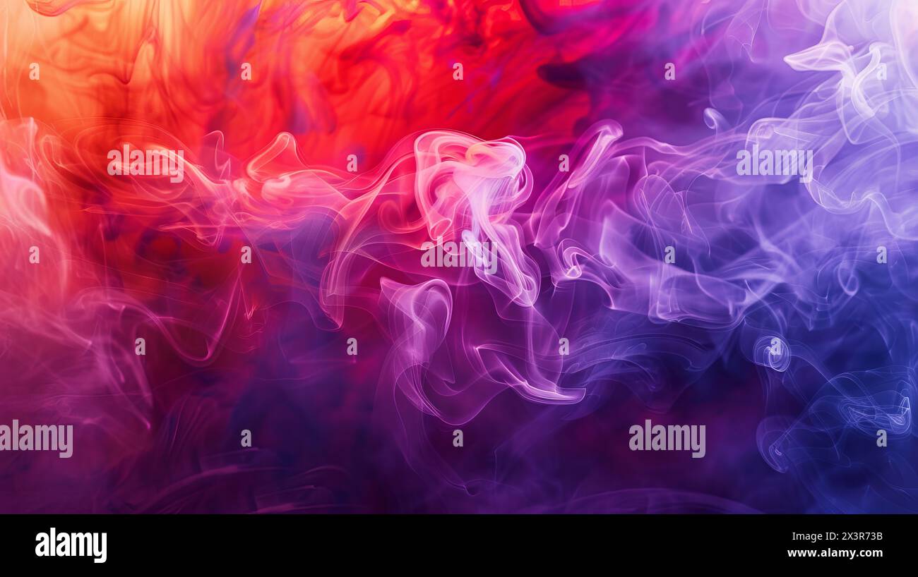 Clean purple and red smoke billowing gracefully against a backdrop ...