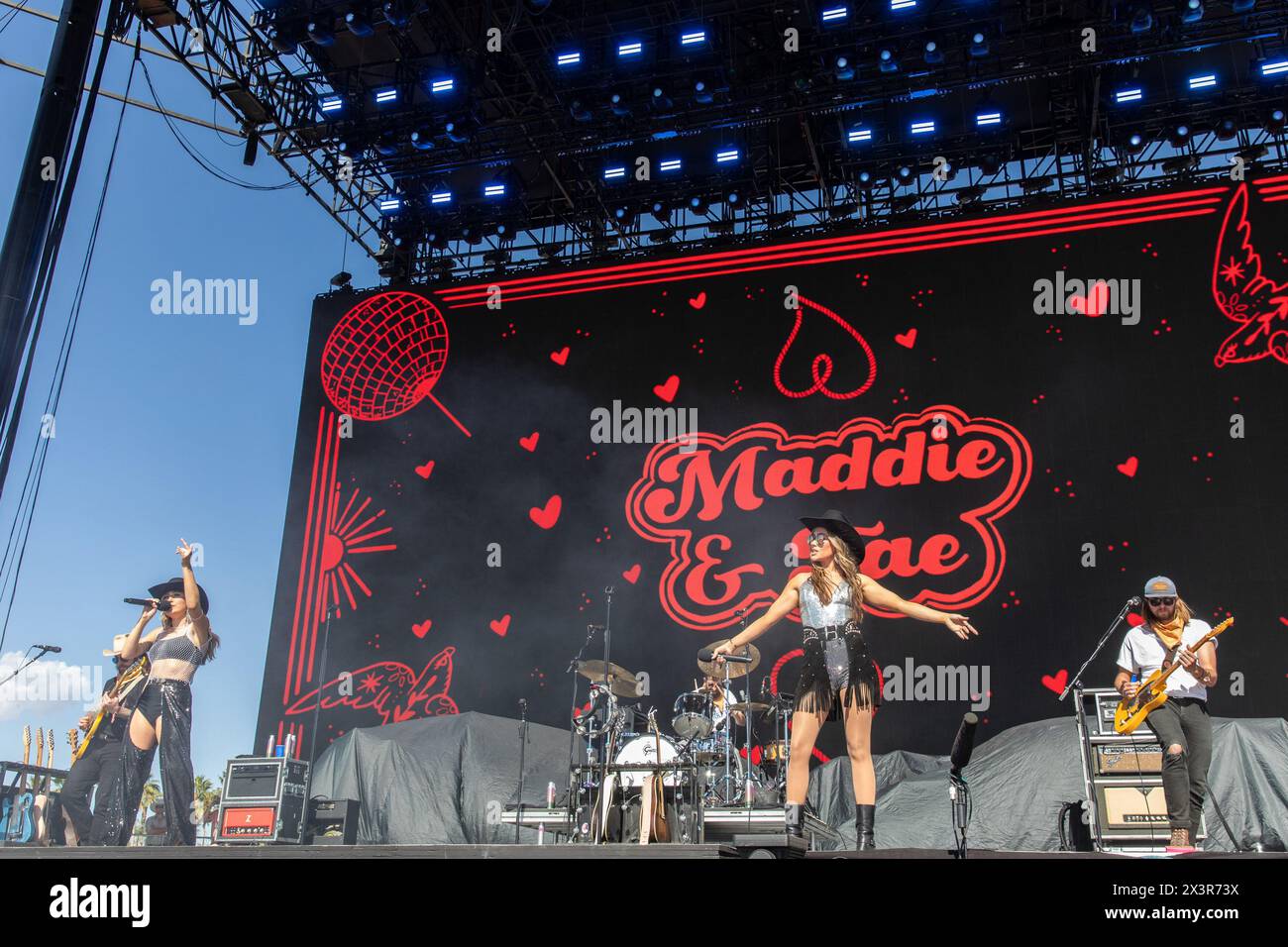 Indio, USA. 27th Apr, 2024. Maddie Font and Tae Kerr of Maddie & Tae ... Indio, USA. 27th Apr, 2024. Maddie Font and Tae Kerr of Maddie & Tae ...