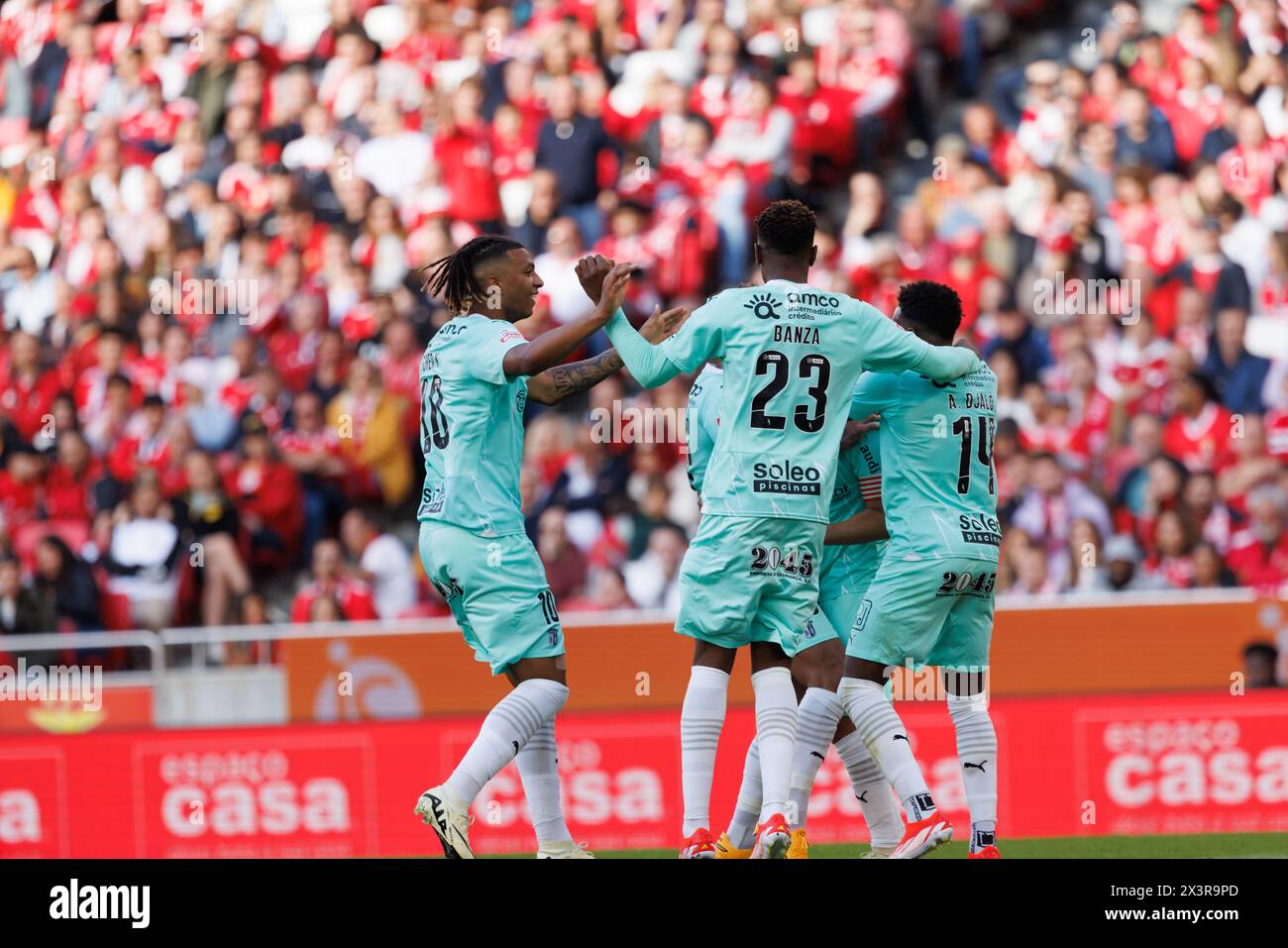Celebration after goal by Horta during Liga Portugal game between SL ...