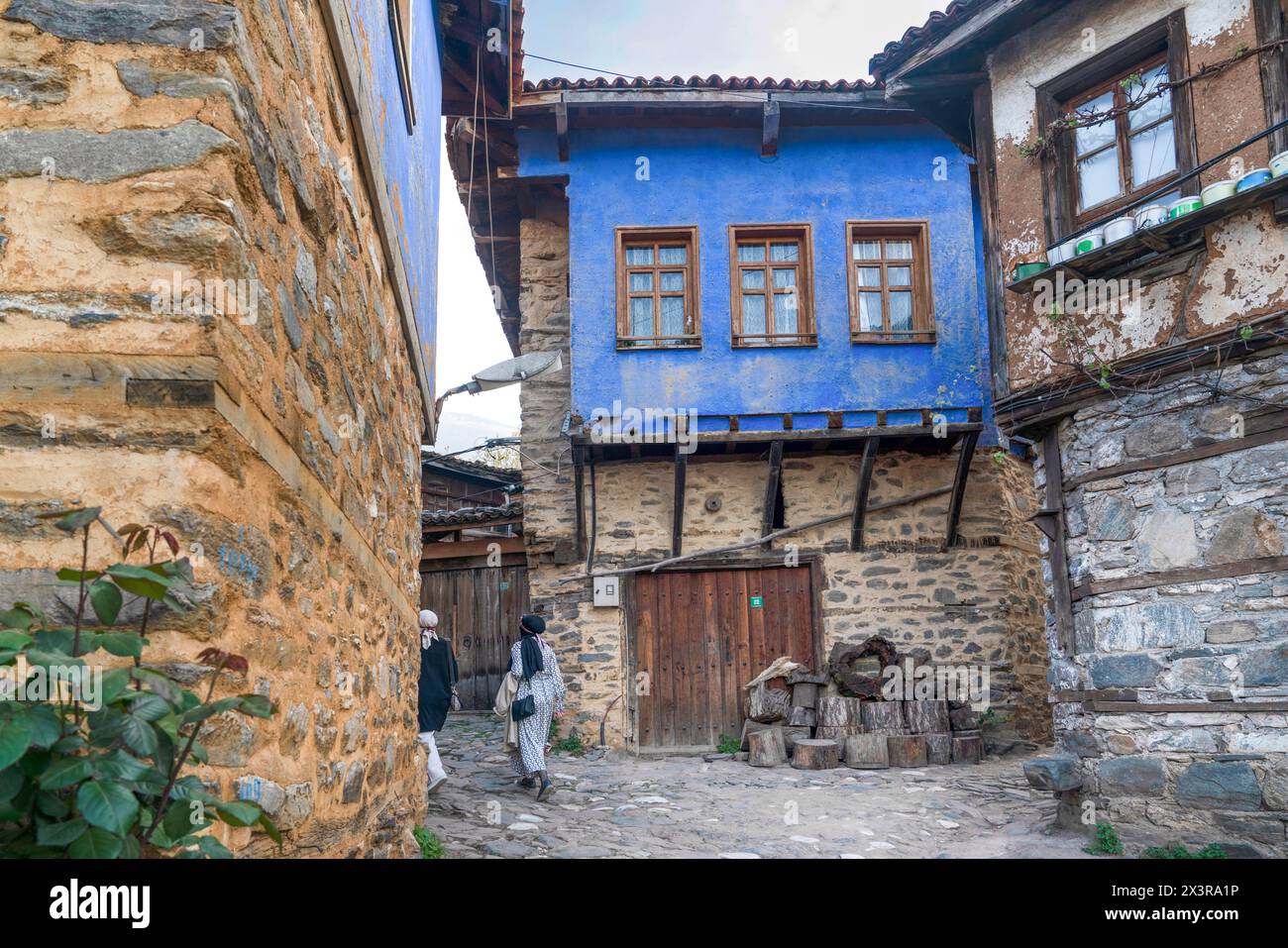 Cumalikizik village houses with tourists, Bursa, Turkey Stock Photo - Alamy