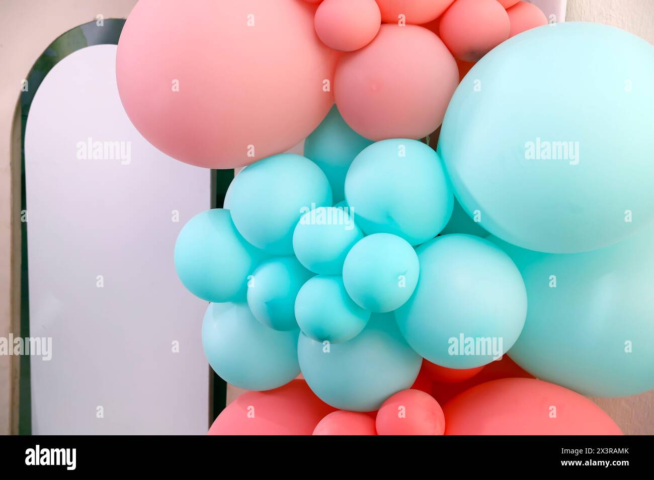 various and colorful balloons backdrop - children birthday party with ...