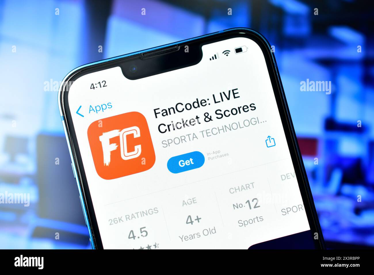 New Delhi, India 28 April 2024 :- Fancode cricket app on phone Stock ...