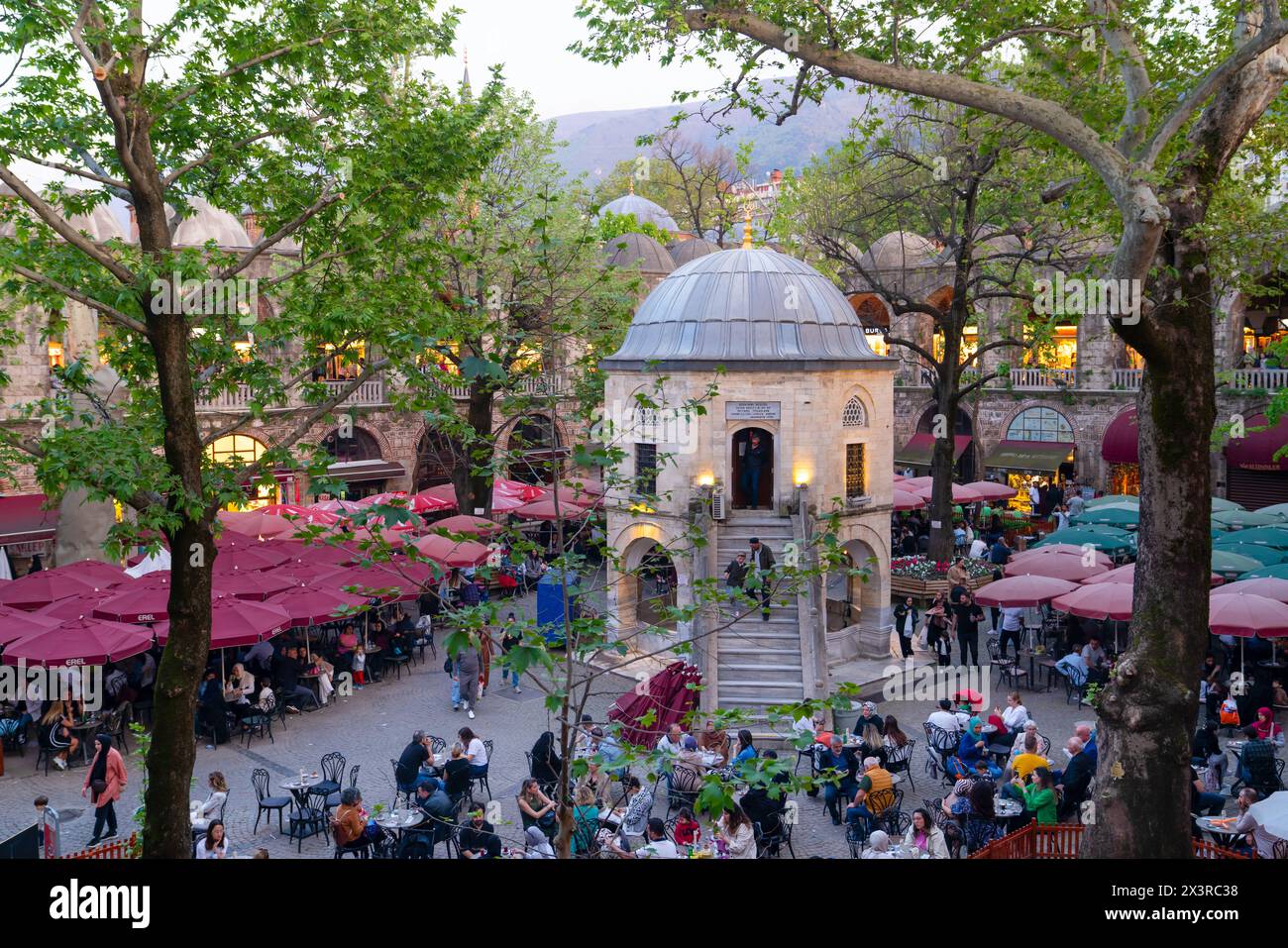 Bursa, Turkey - April 13, 2024: Koza Han and Kozahan mosque with ...