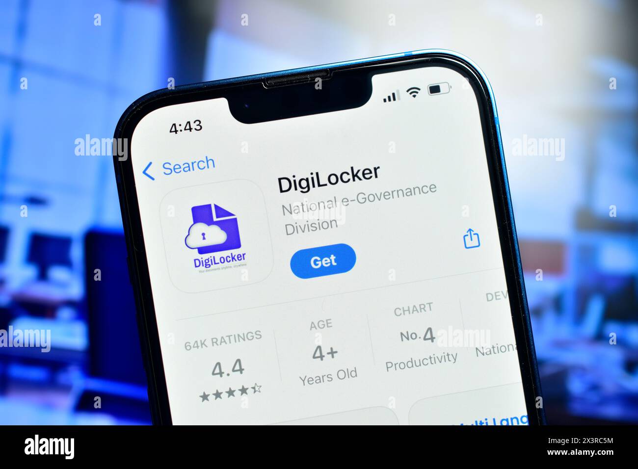 New Delhi, India 28 April 2024 :- Digilocker application by indian government used to store ...
