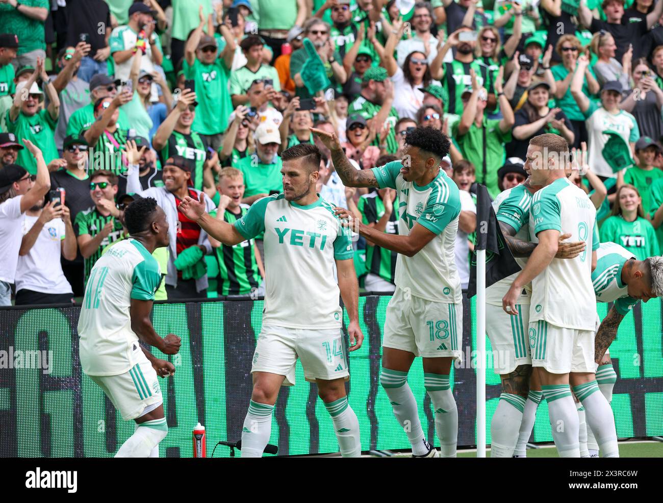 Austin, Texas, USA. 27th Apr, 2024. Austin FC forward JÃ¡der Obrian (11 ...