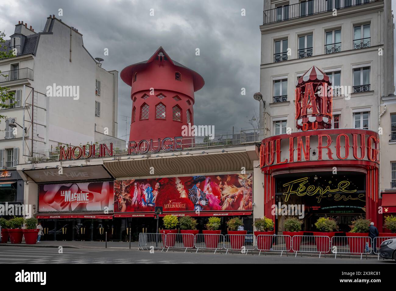 Paris, France - 04 26 2024: Montmartre district. View of Le Moulin ...