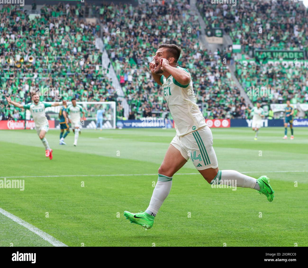 Austin, Texas, USA. 27th Apr, 2024. Austin FC forward Diego Rubio (14 ...