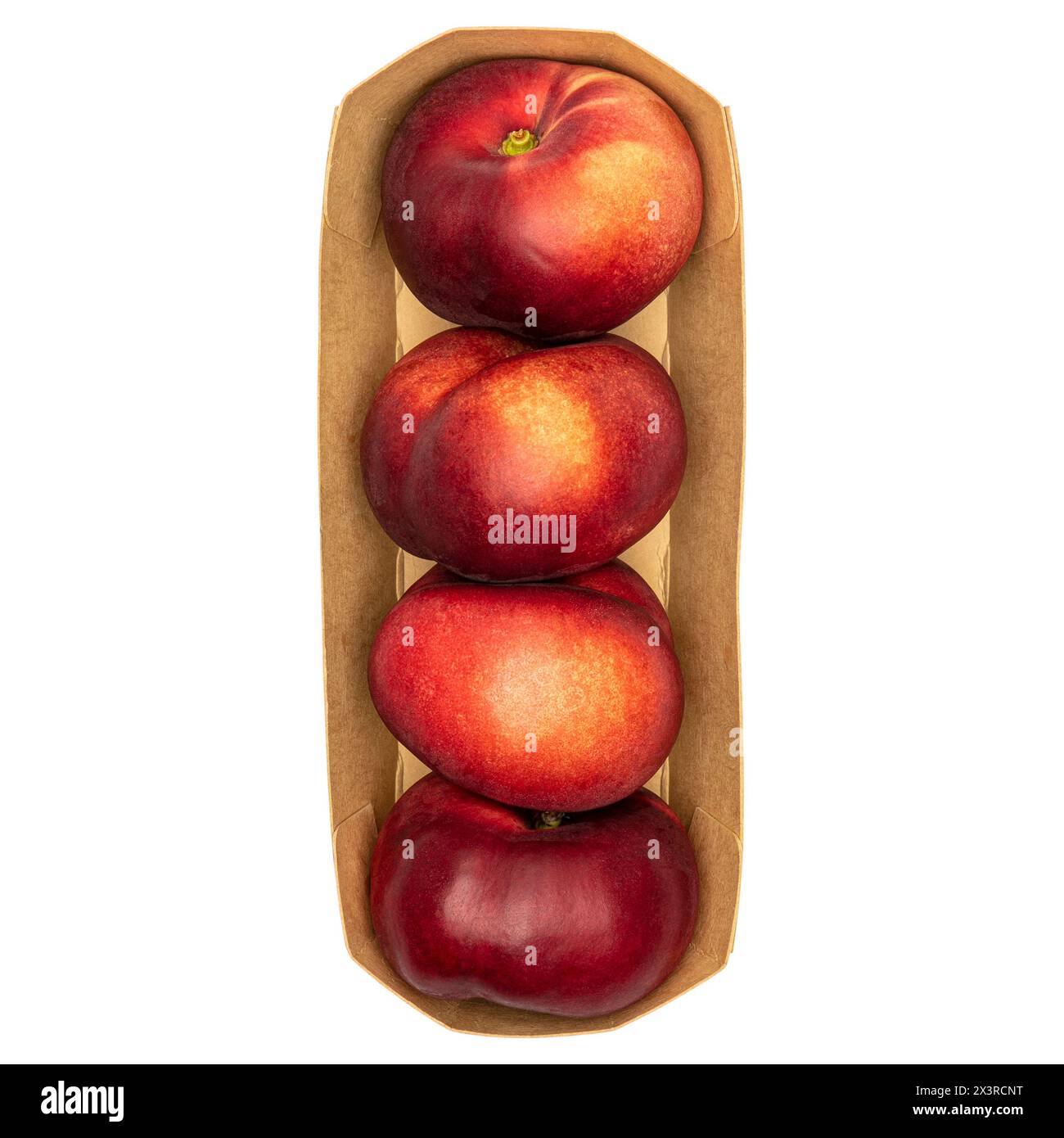 Four whole in a pack plum fruit isolated on white background. clipping ...