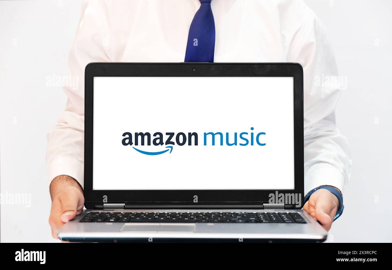 Amazon Music on Computer Editorial wallpaper. Music service by amazon ...