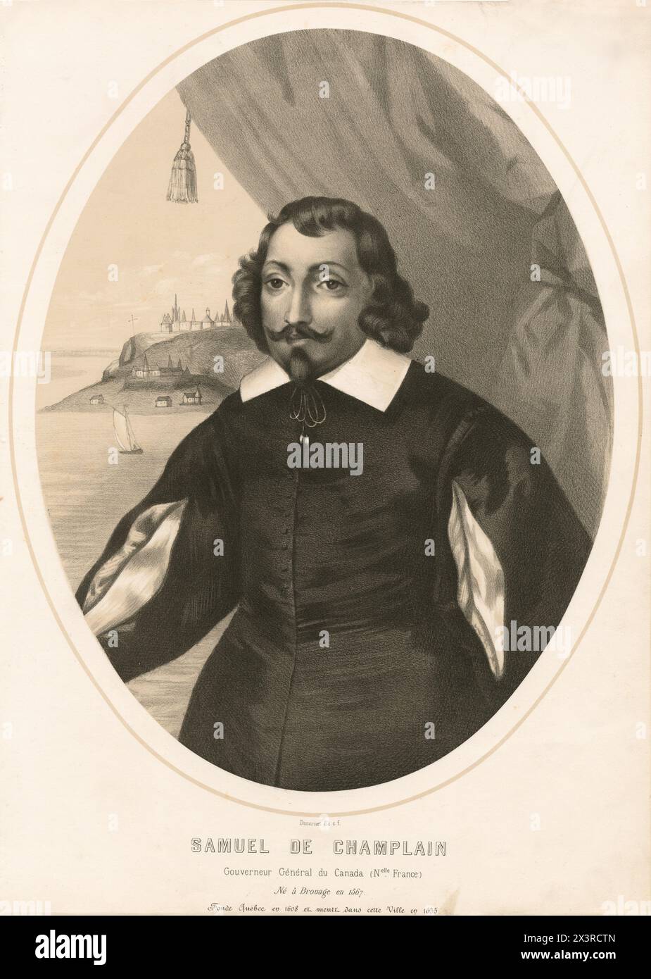 Portrait of Samuel de Champlain, French navigator and founder of New ...