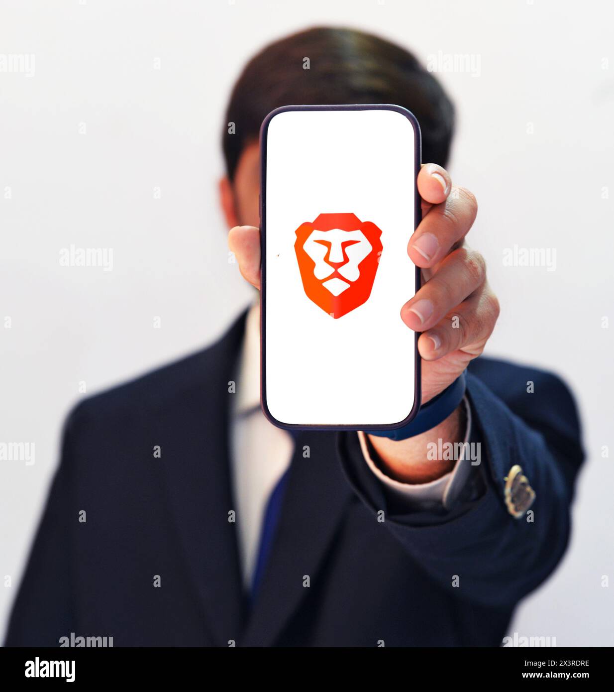 Person Using Brave Browser Application on Mobile and Showing towards ...