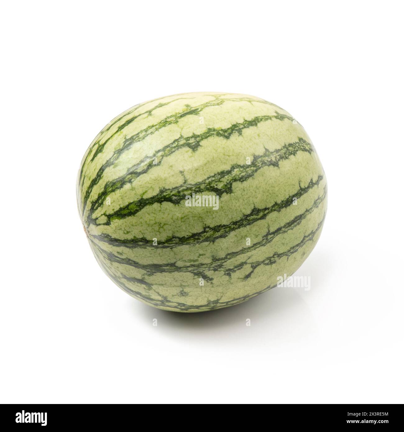single whole watermelon fruit isolated on white background. clipping ...