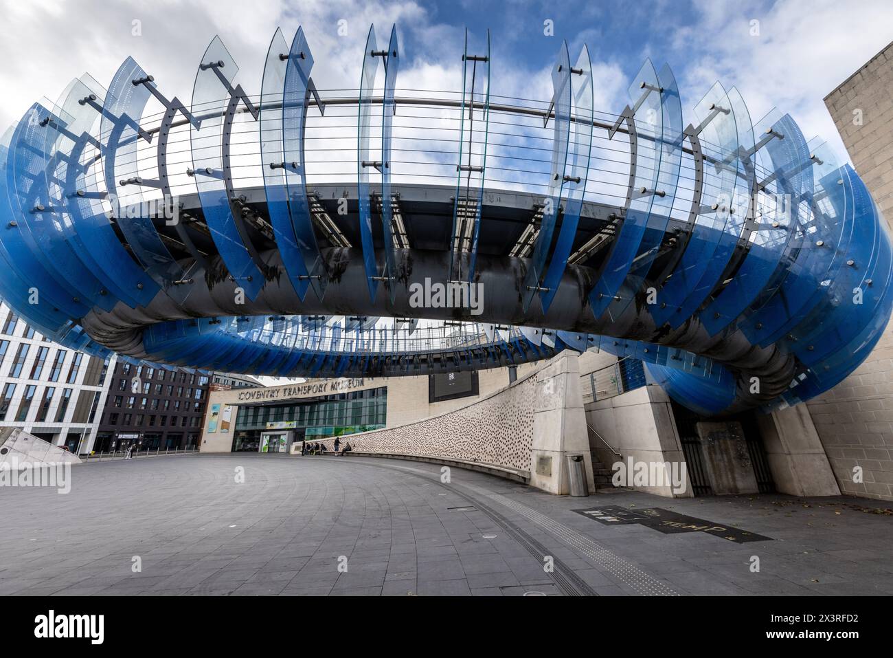 A pedestrian bridge in Millennium Place, Coventry Stock Photo - Alamy