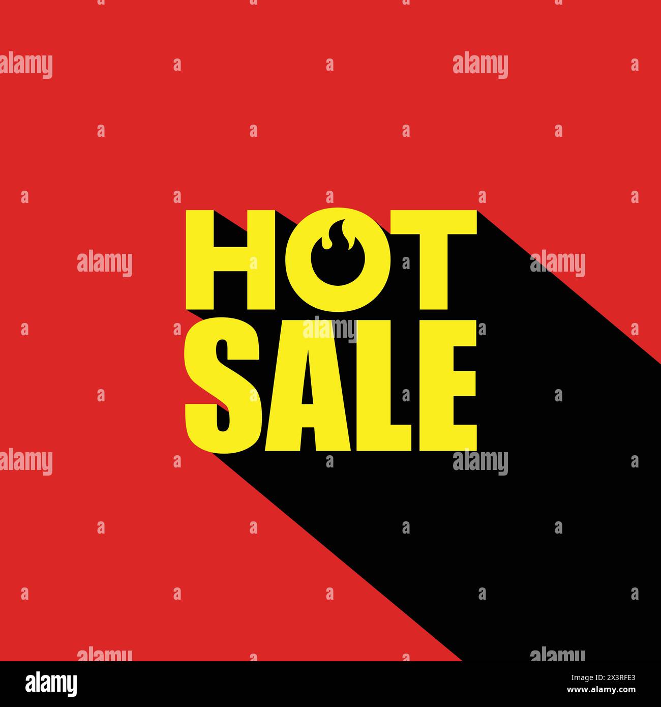 Hot Sale tag vector logo with fire flame icon. Product advertisement ...