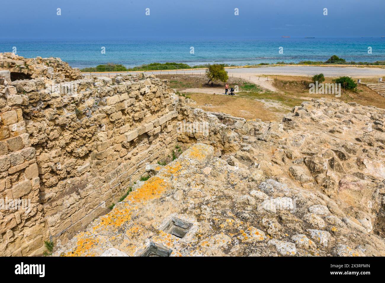 Salamis, Cyprus - April 16, 2024 - Ancient Greek ruins and columns in ...