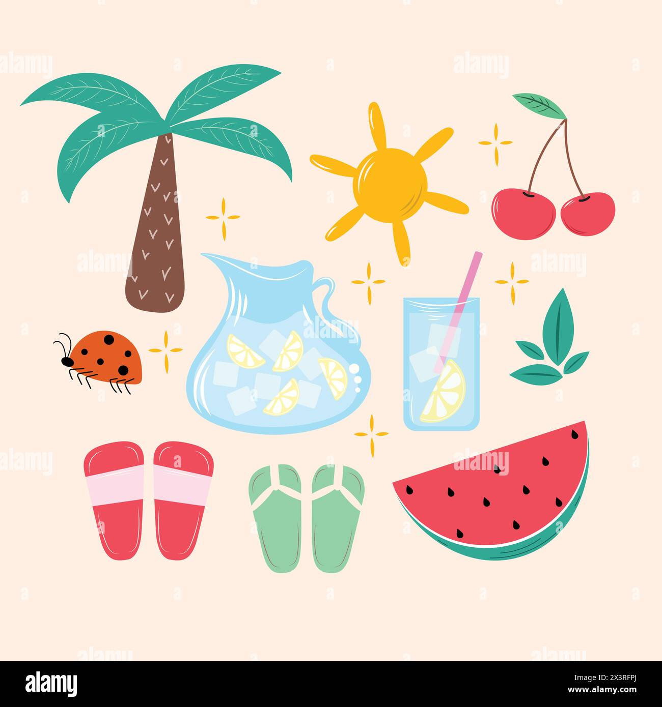 Tropical summer vector set. Vacation mood Stock Vector Image & Art - Alamy