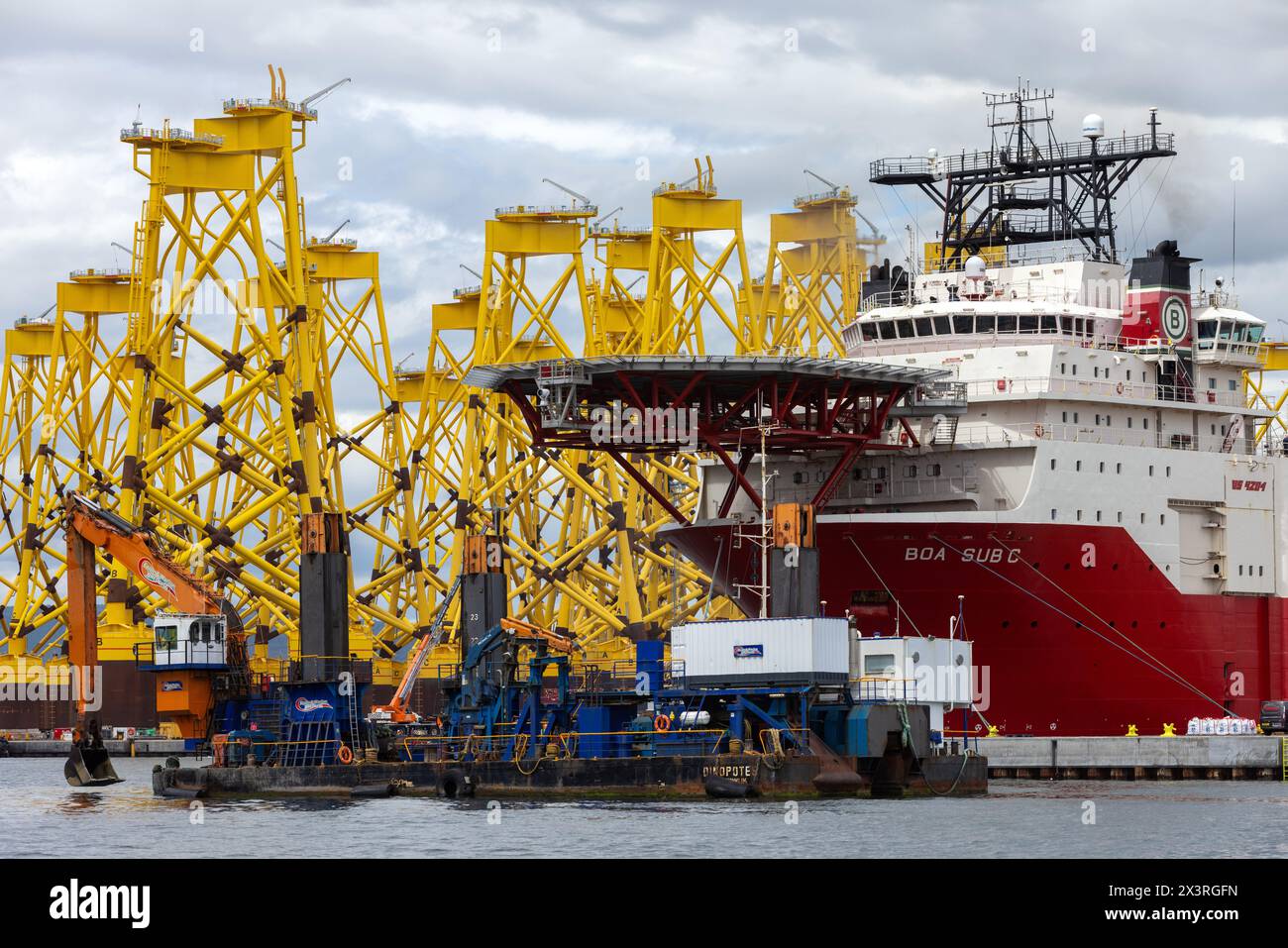 The offshore construction vessel Boa Sub C at Nigg Energy Park on the ...