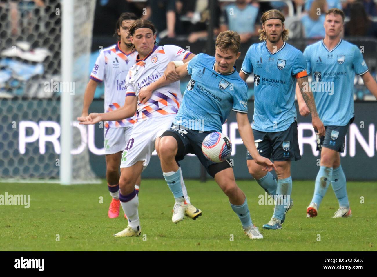 Sydney, Australia. 28th Apr, 2024. Giordano Colli (L) of the Perth ...