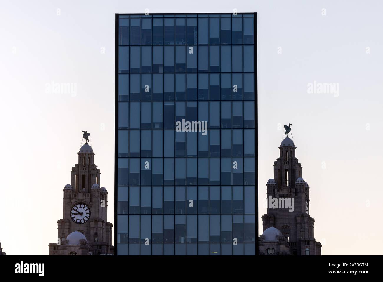The Liver Building and a modern addition to the Liverpool Waterfront ...