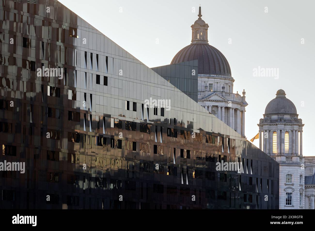 The Three Graces buildings and a modern addition to the Liverpool ...