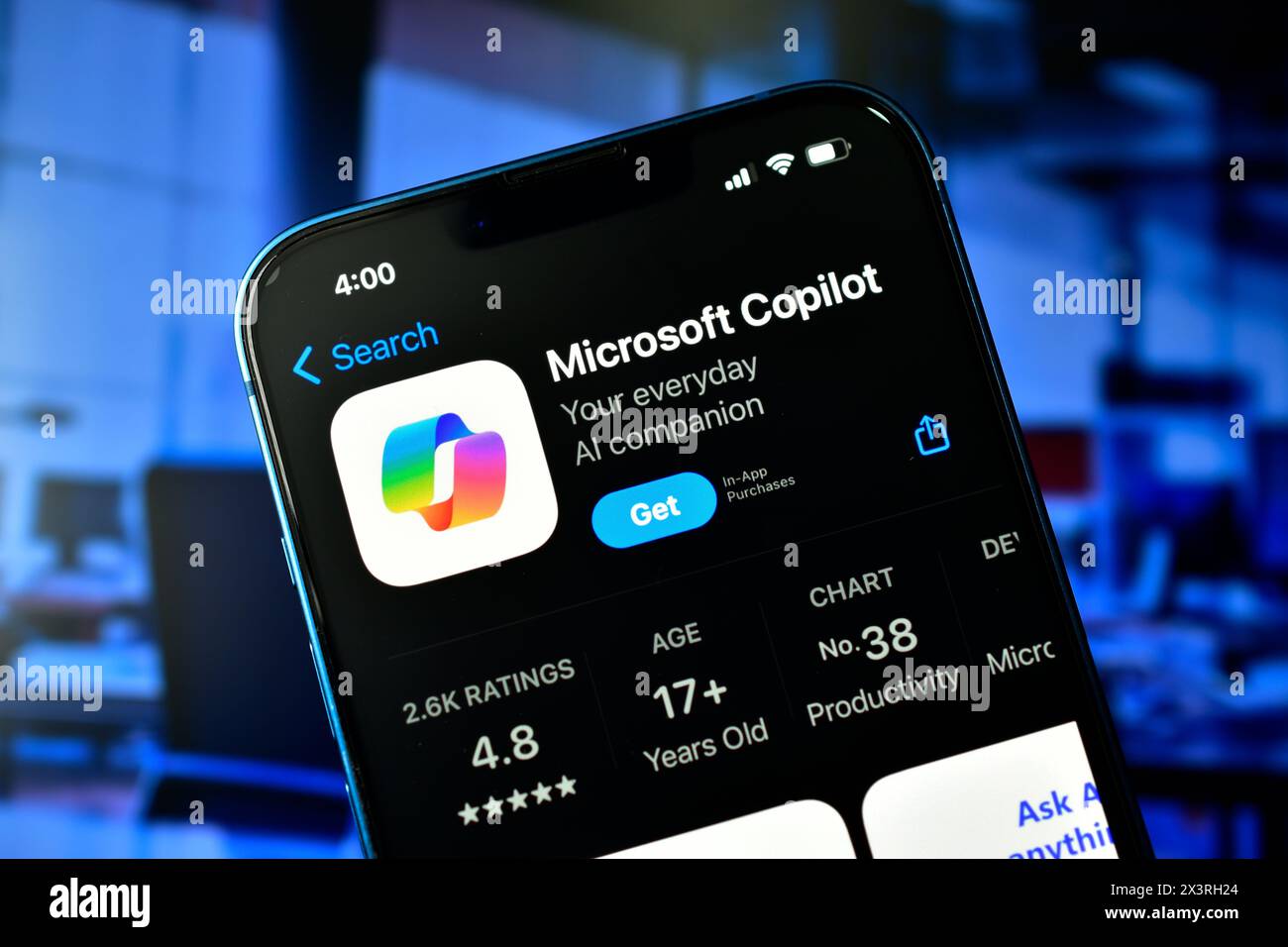 New Delhi, India 28 April 2024 :- Microsoft copilot application on ...