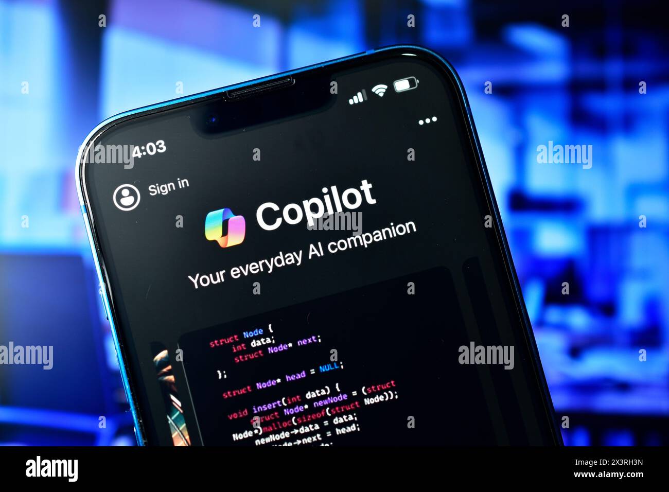 New Delhi, India 28 April 2024 :- Microsoft Copilot application on ...