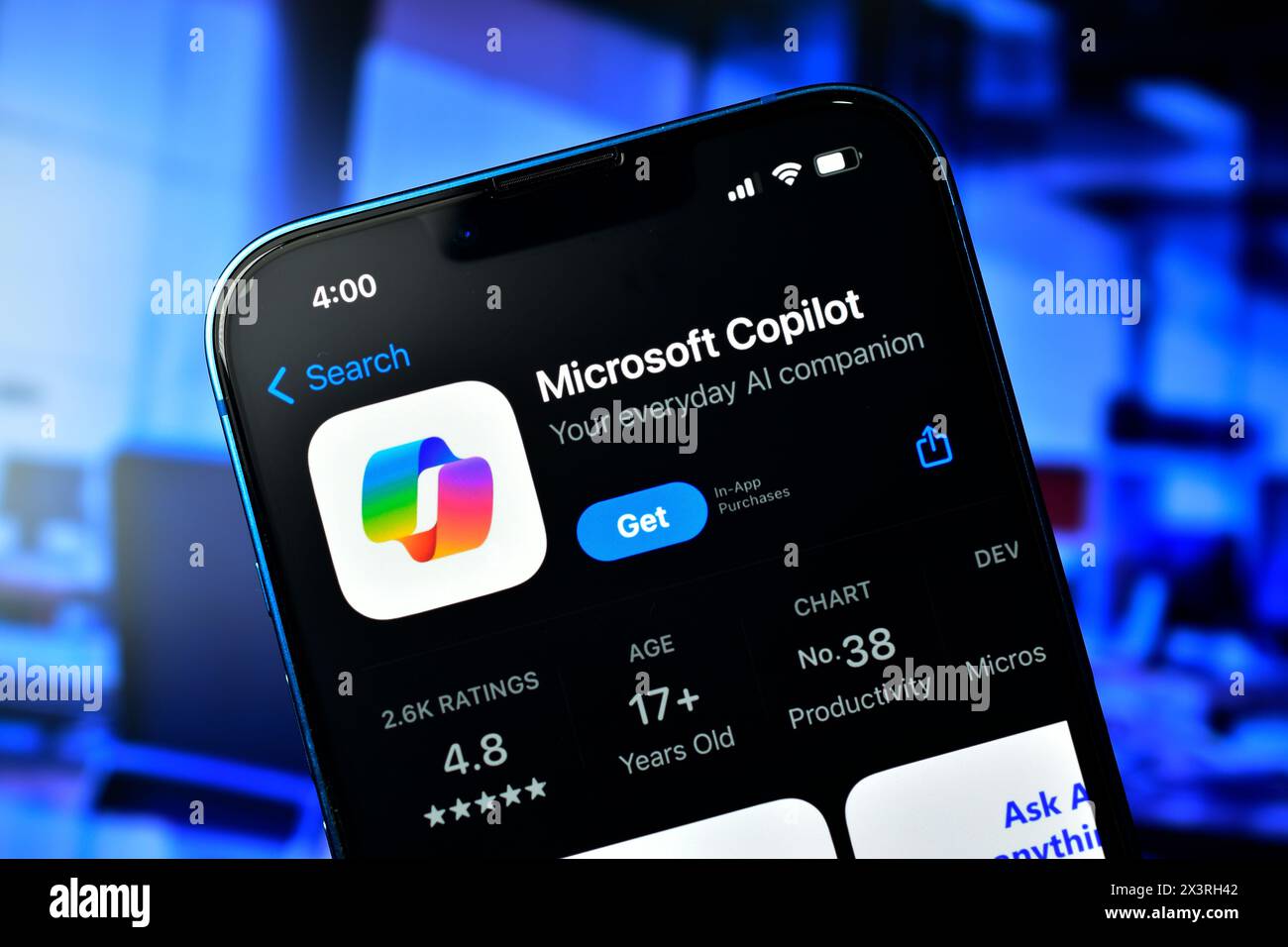 New Delhi, India 28 April 2024 :-Microsoft copilot app on iphone used ...