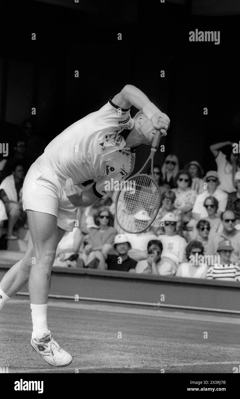 Boris Becker playing at Wimbledon Grand Slam tournament in 1993 Stock ...