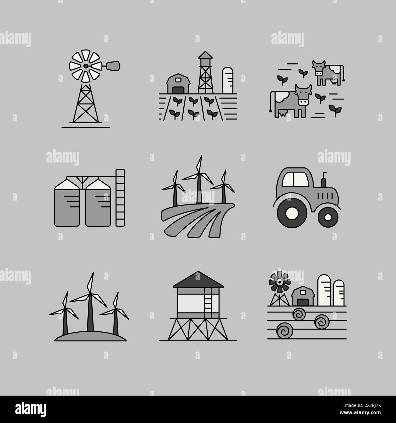 Farm Field icon. Agriculture sign. Graph symbol for your web site ...