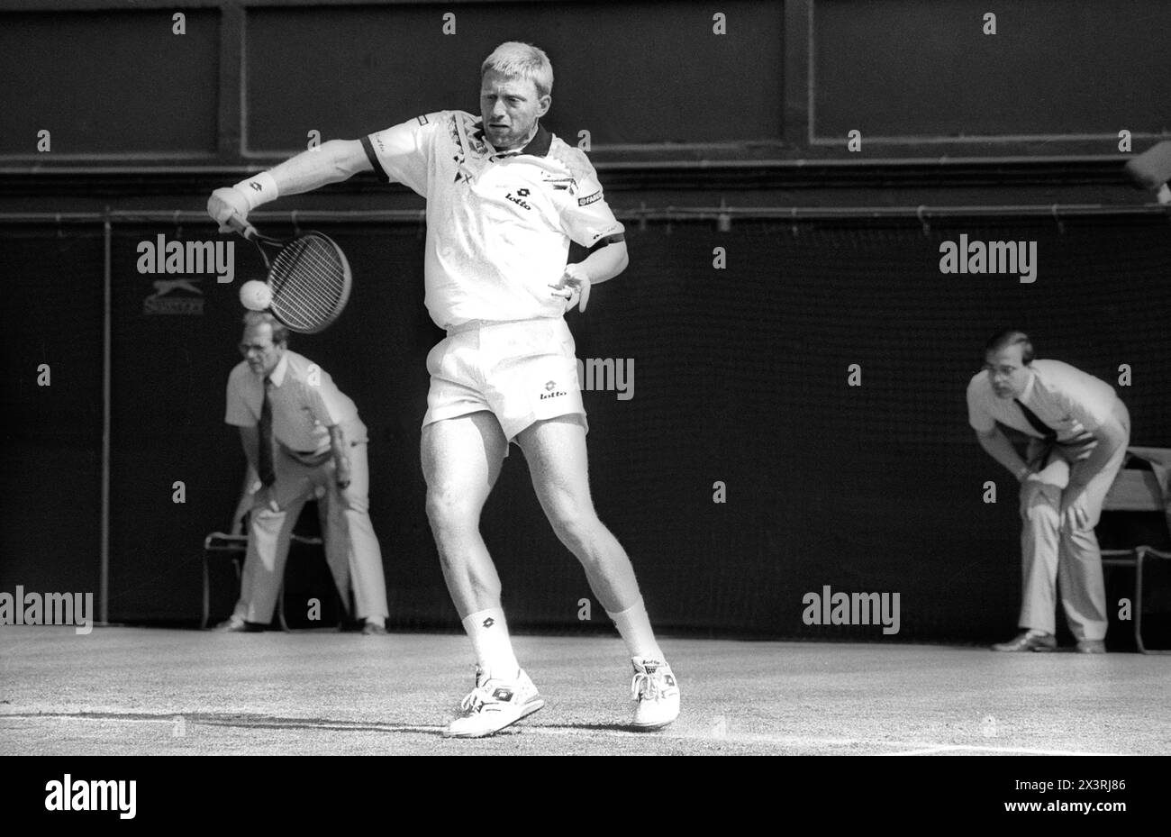 Boris Becker playing at Wimbledon Grand Slam tournament in 1993 Stock ...