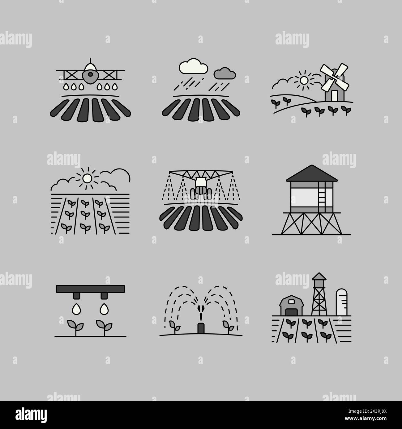 Crop irrigation reservoir Stock Vector Images - Alamy