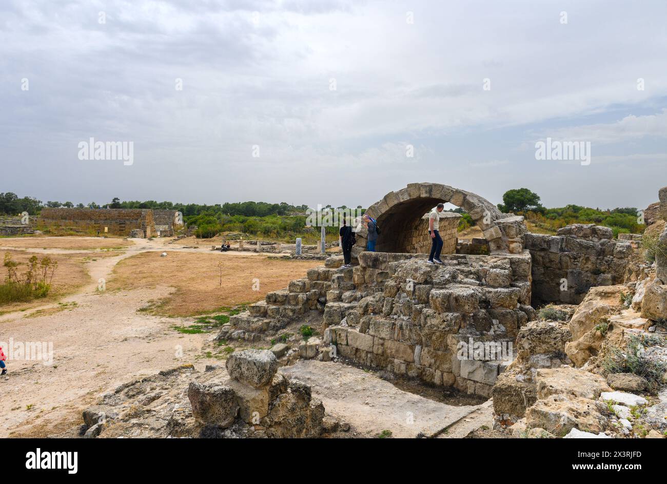 Salamis, Cyprus - April 16, 2024 - Ancient Greek ruins and columns in ...