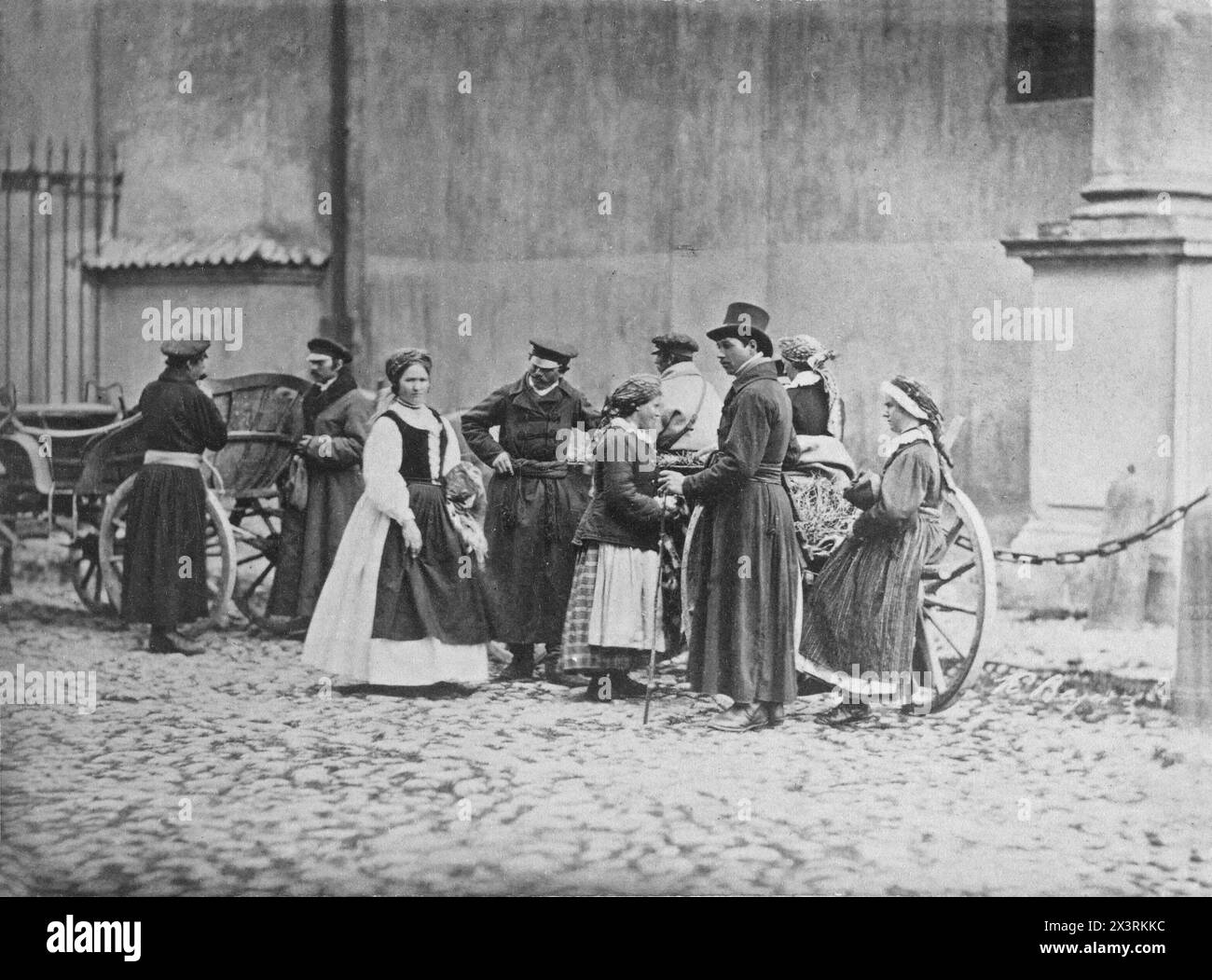 Warsaw, Poland (group of unidentified people standing in the street) Karol Adolf Beyer Polish ...
