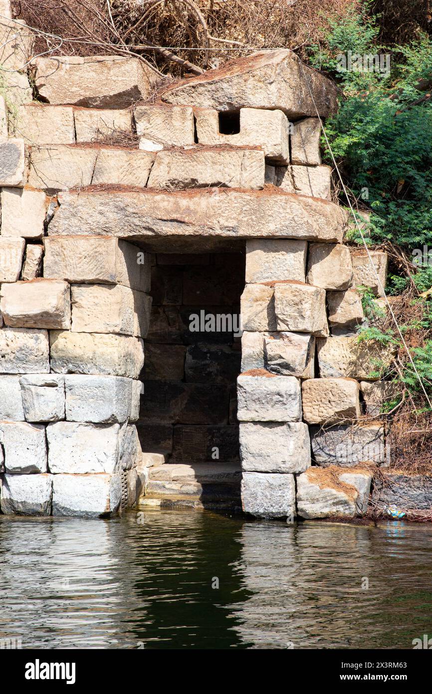 Entrance to the Nilometer at Elephantine Island in Aswan, Egypt Stock ...