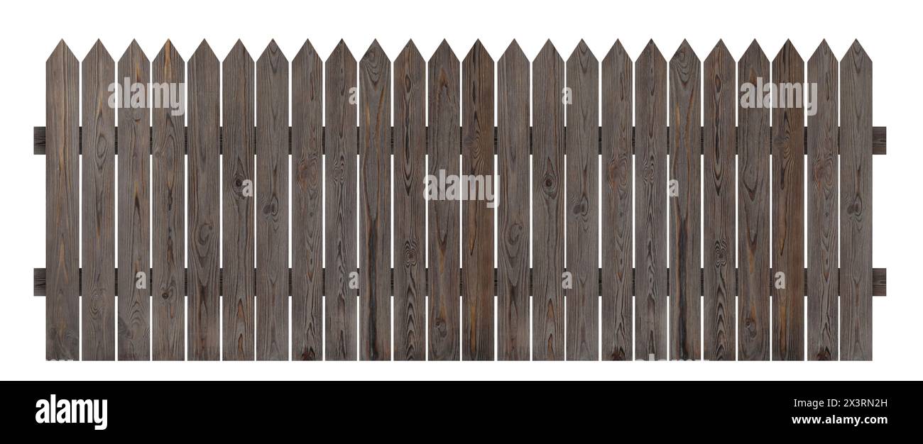 Wooden fence isolated on white. Enclosing structure Stock Photo - Alamy