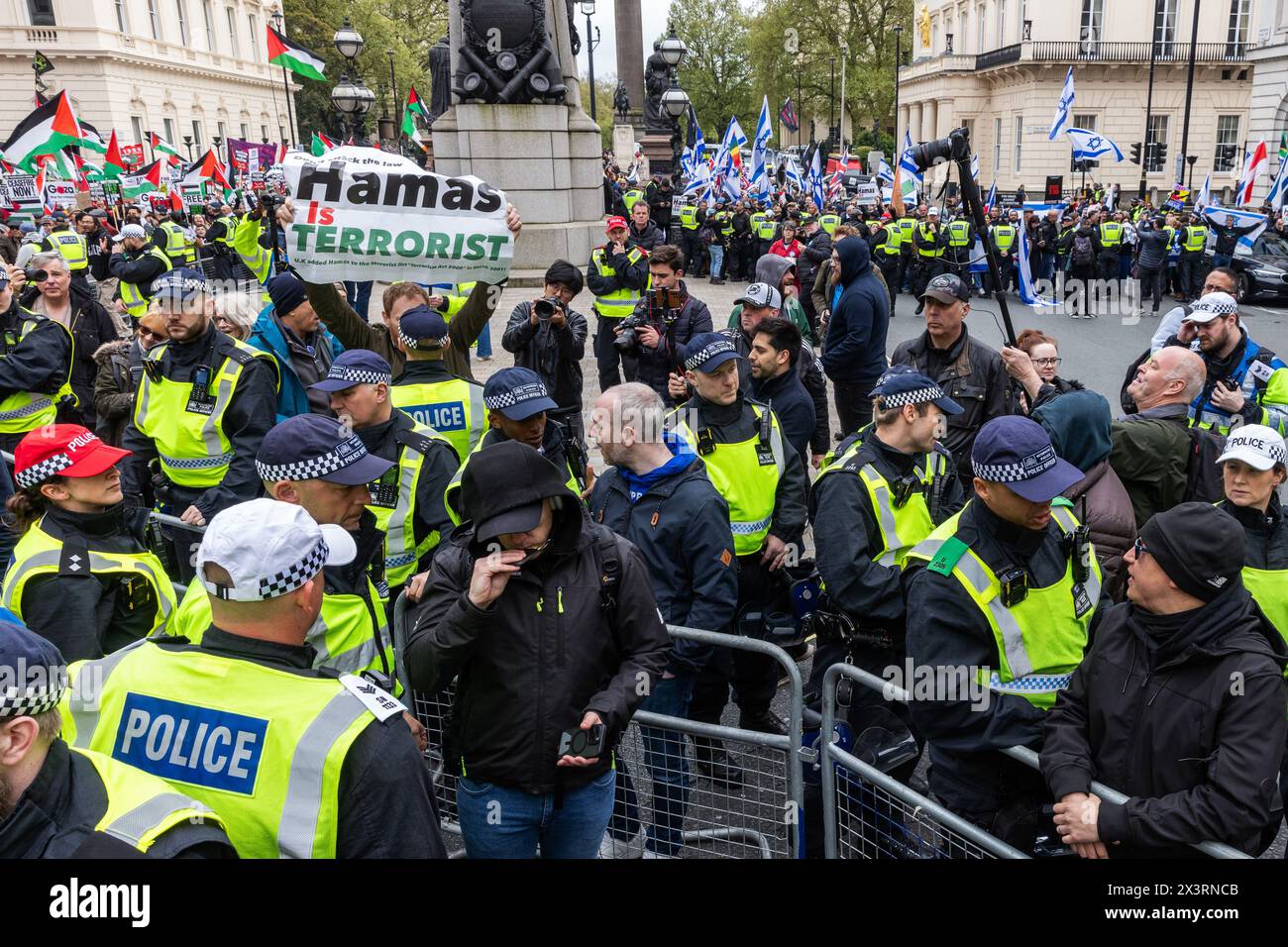 London, UK. 27th April, 2024. Metropolitan Police officers monitor a ...