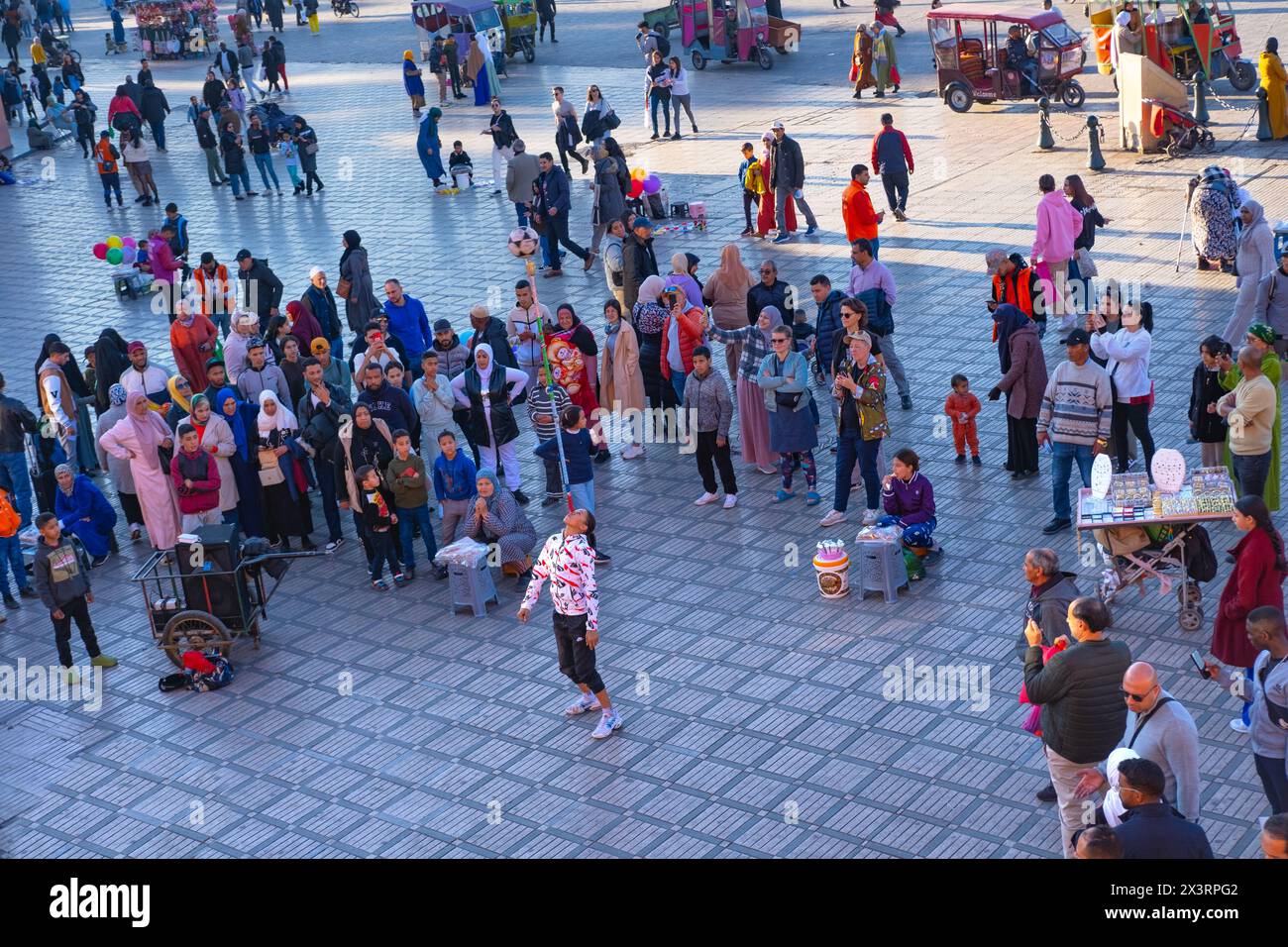 actors perform on Jamaa el Fna Square in Marrakech, tradition and ...