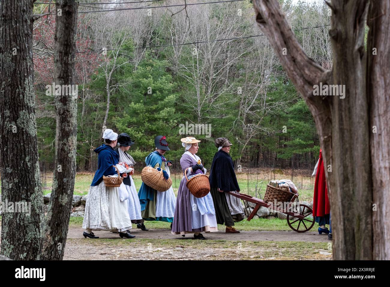 Reenactment of April 19, 1775 battle between British soldiers and ...