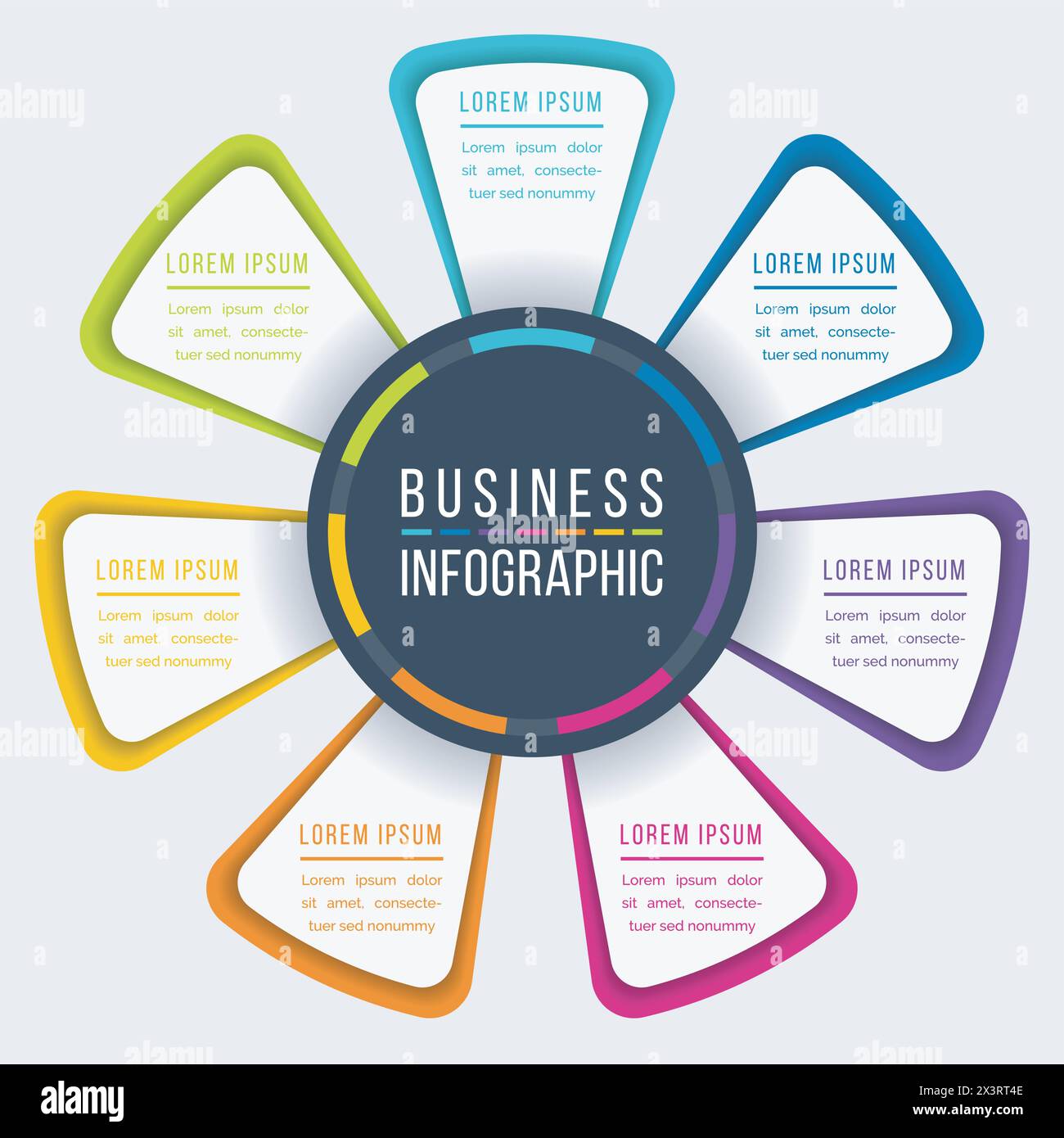 Infographic design 7 Steps, objects, elements or options business ...
