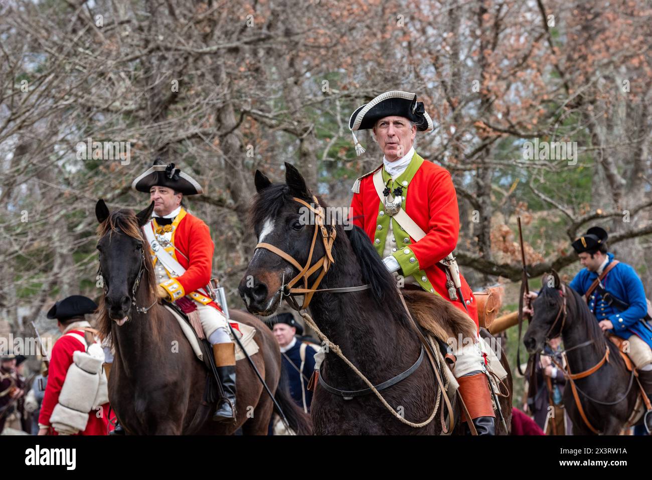 Reenactment of April 19, 1775 battle between British soldiers and ...
