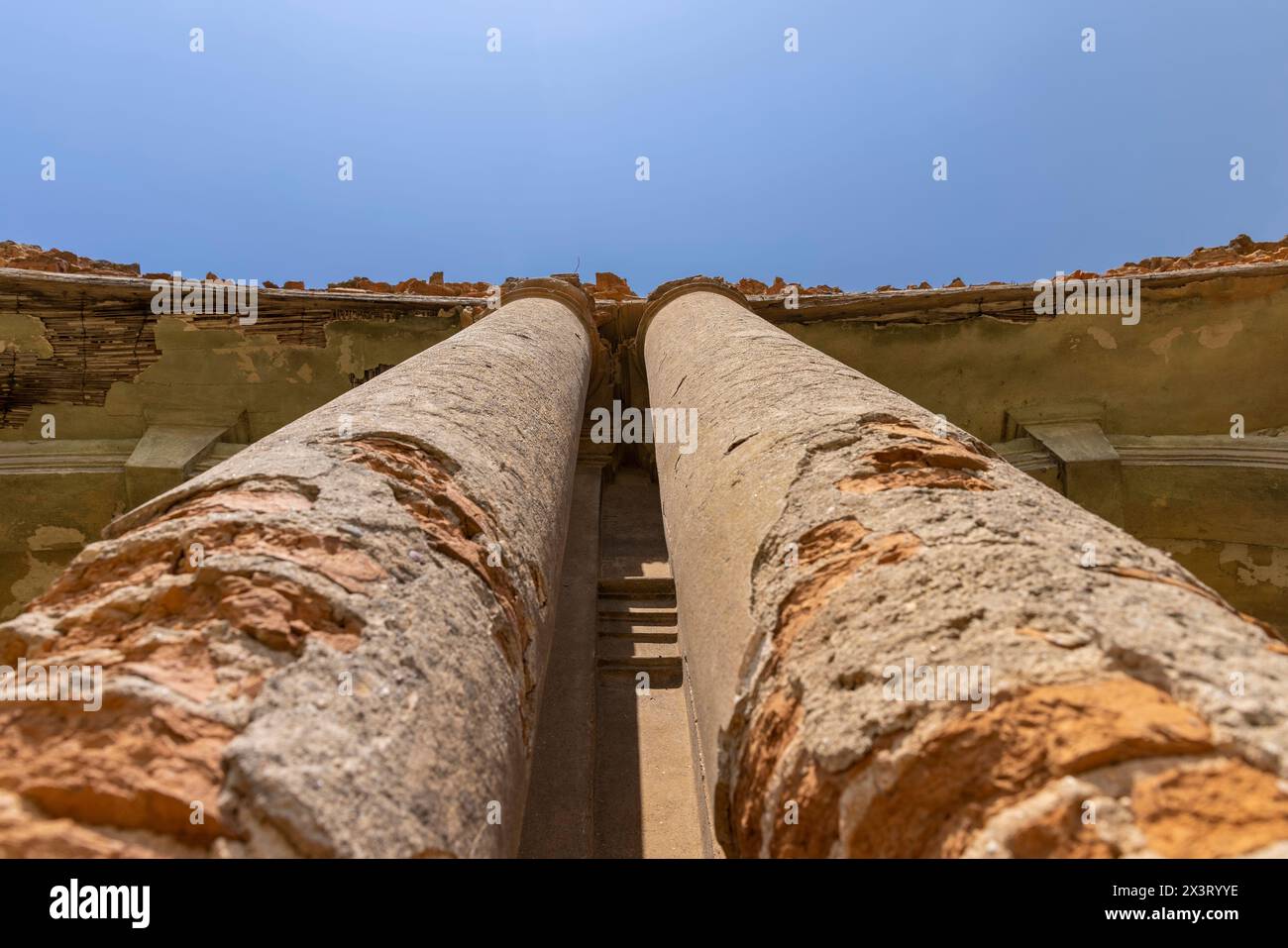 red brick ruins , damaged red bricks from the wall of an ancient ...