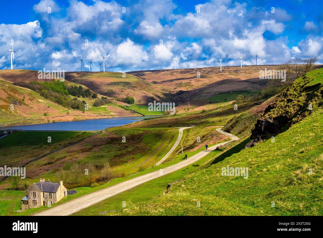 Nadeen Valley, Rochdale - Greater Manchester showing the reservoirs and ...