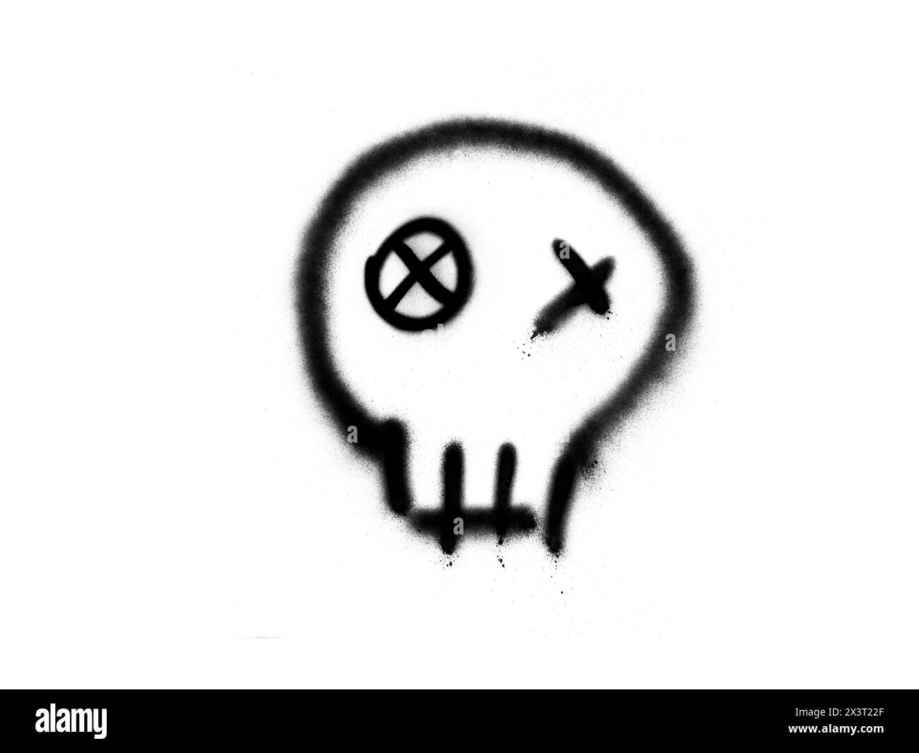 Spray paint illustration. Dead skull in graffiti art style Stock Photo ...