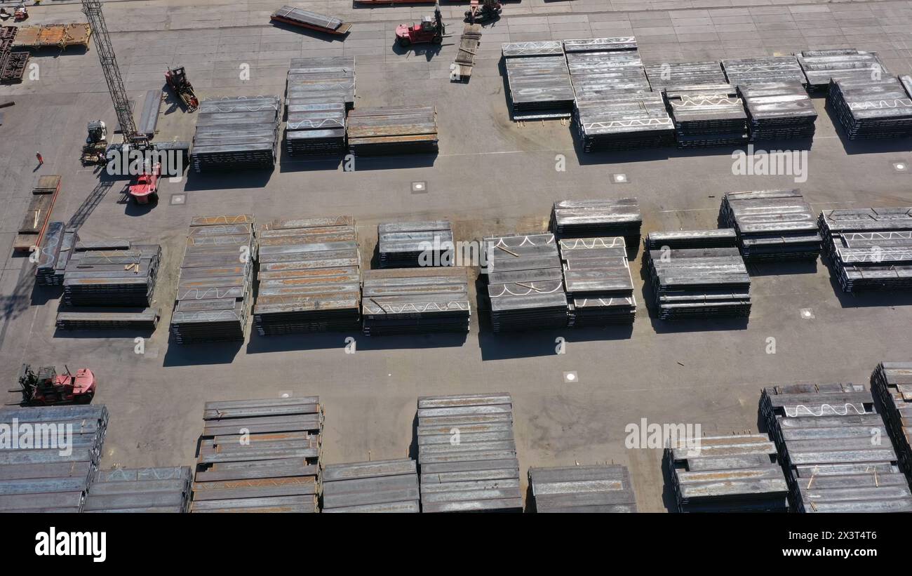 Cargo terminal aerial view Stock Photo - Alamy
