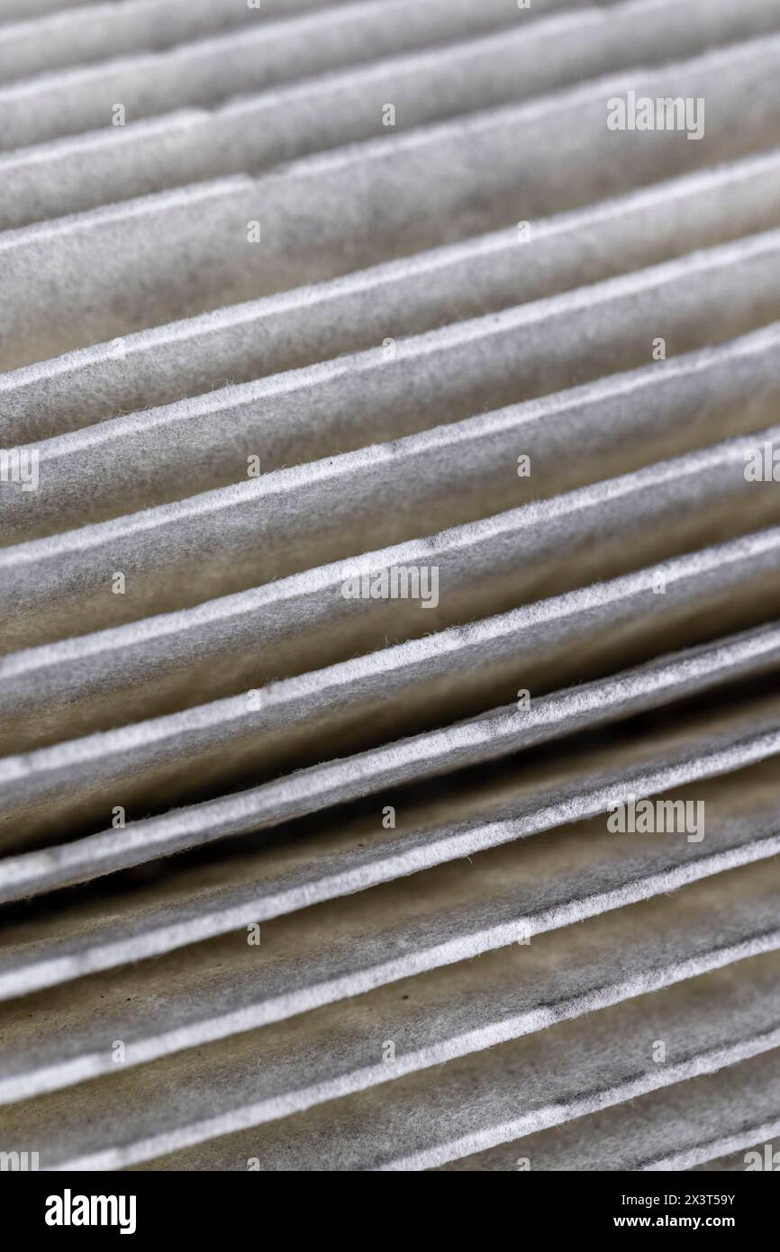 old used air filter in dirt and dust to clean the air, old long-used ...